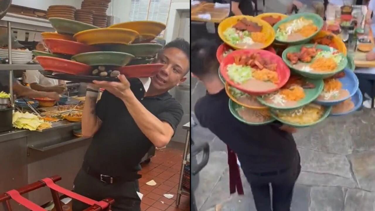 Viral Video: રેસ્ટોરન્ટમાં વેઈટરે એક સાથે ઉઠાવી લીધી 15-20 ફૂડ ડિશ ...
